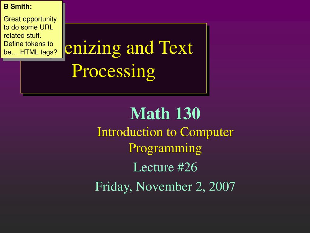 PPT - Tokenizing and Text Processing PowerPoint Presentation, free ...