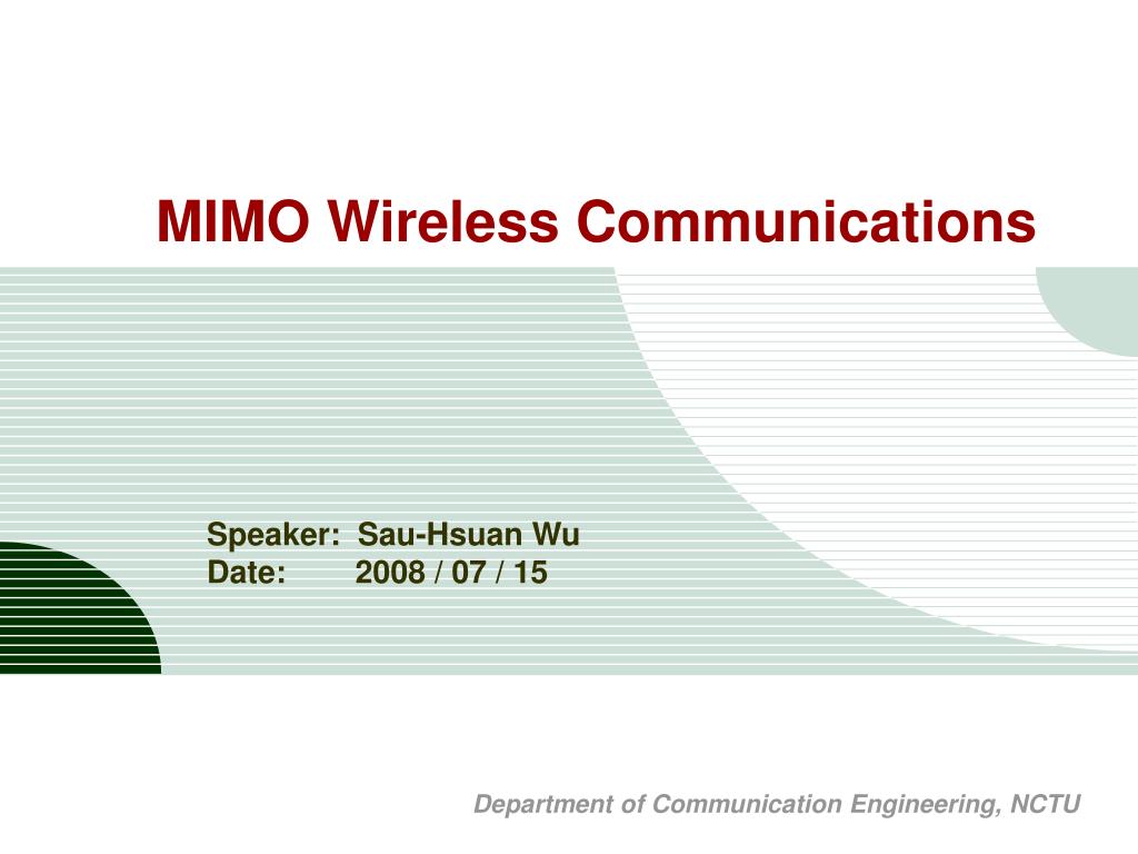 PPT - MIMO Wireless Communications PowerPoint Presentation, free ...