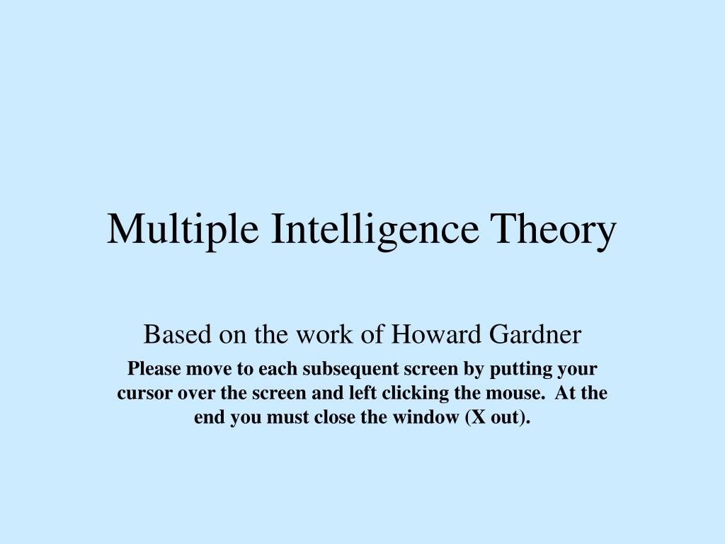 PPT - Multiple Intelligence Theory PowerPoint Presentation, free ...