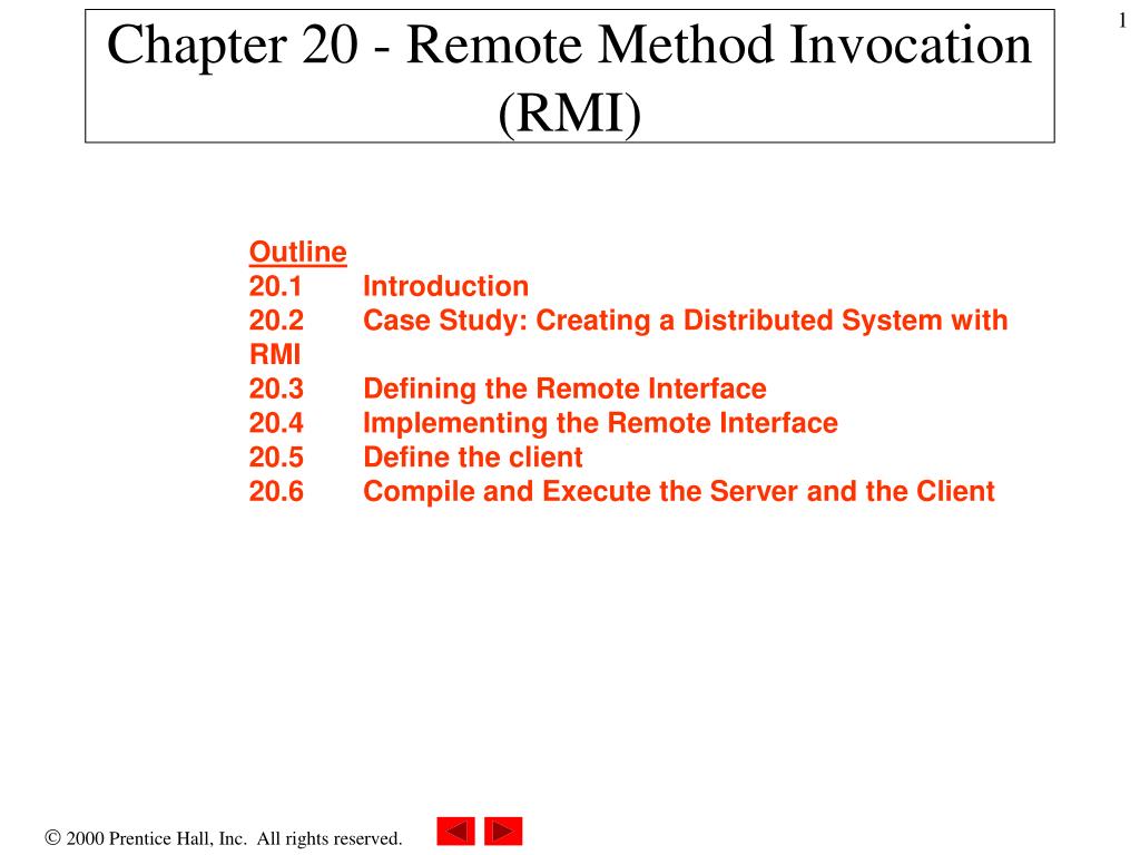 PPT - Chapter 20 - Remote Method Invocation (RMI) PowerPoint ...