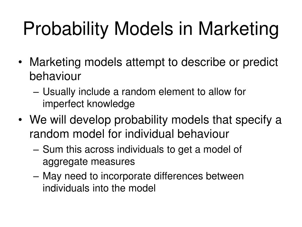 PPT - Probability Models in Marketing PowerPoint Presentation, free ...