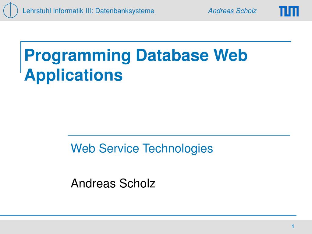PPT - Programming Database Web Applications PowerPoint Presentation ...