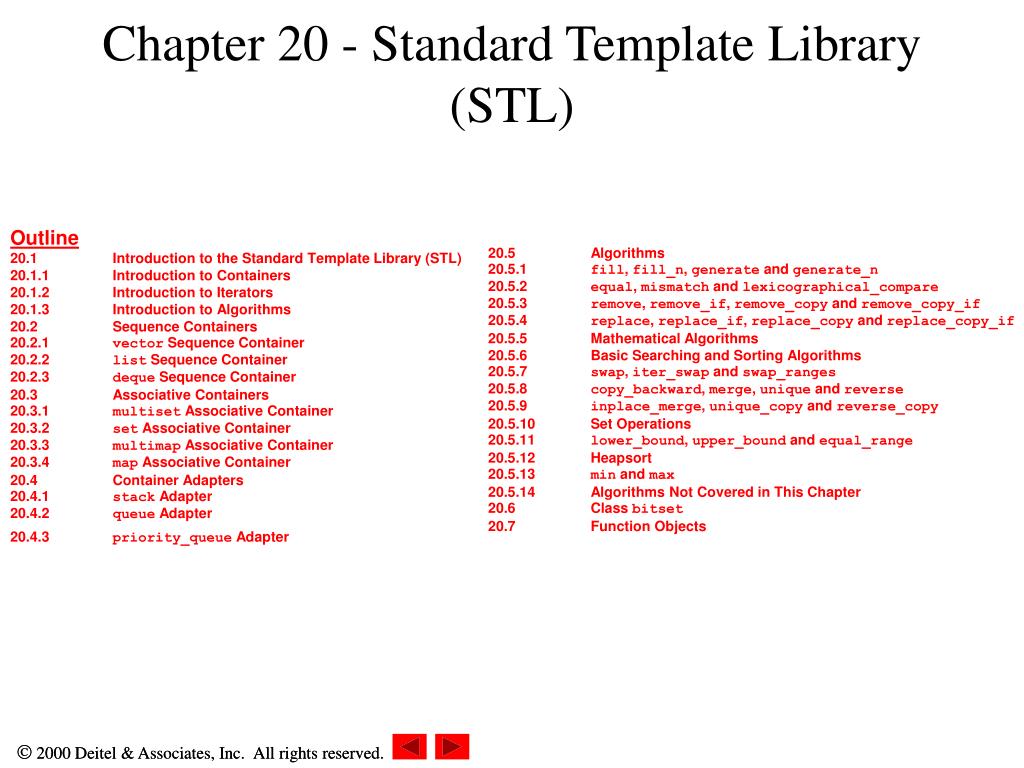 PPT - Chapter 20 - Standard Template Library (STL) PowerPoint ...