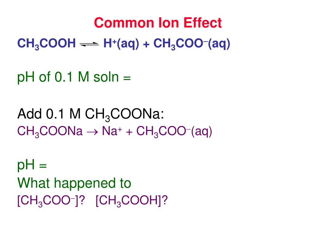 PPT - Common Ion Effect PowerPoint Presentation, free download - ID:4347372