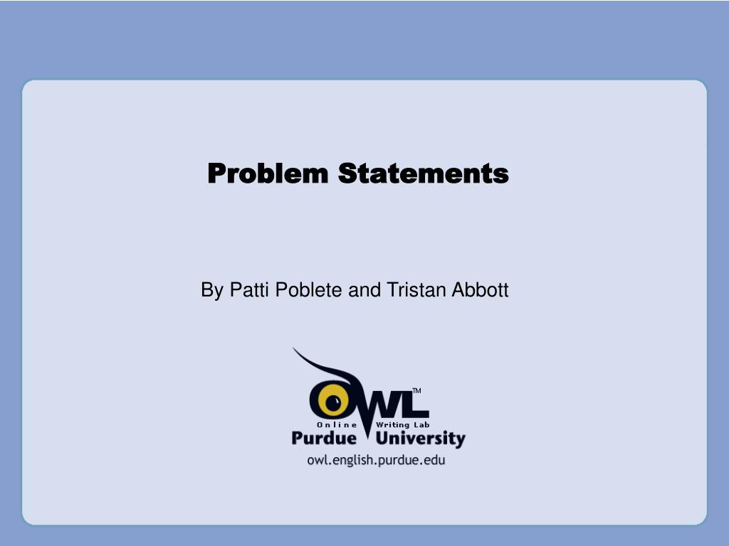 PPT - Problem Statements PowerPoint Presentation, free download - ID ...