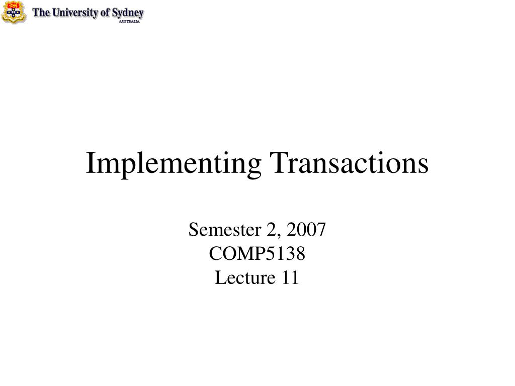 PPT - Implementing Transactions PowerPoint Presentation, free download ...