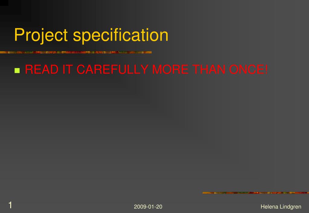 PPT - Project specification PowerPoint Presentation, free download - ID ...