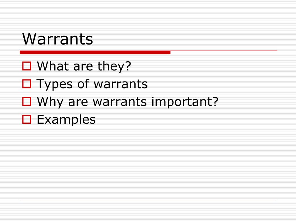 PPT - Warrants PowerPoint Presentation, free download - ID:4350462