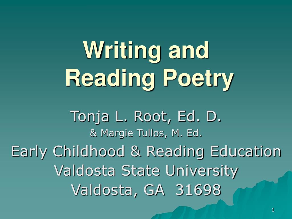 PPT - Writing and Reading Poetry PowerPoint Presentation, free download ...