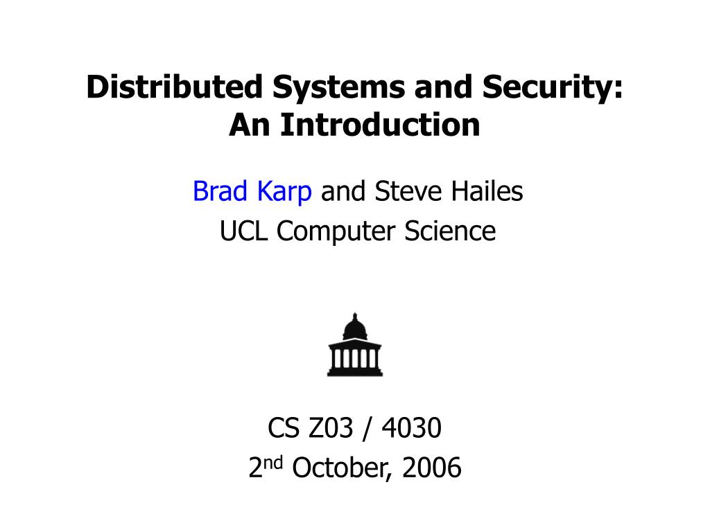 Ppt Distributed Systems And Security An Introduction Powerpoint Presentation Id4359370
