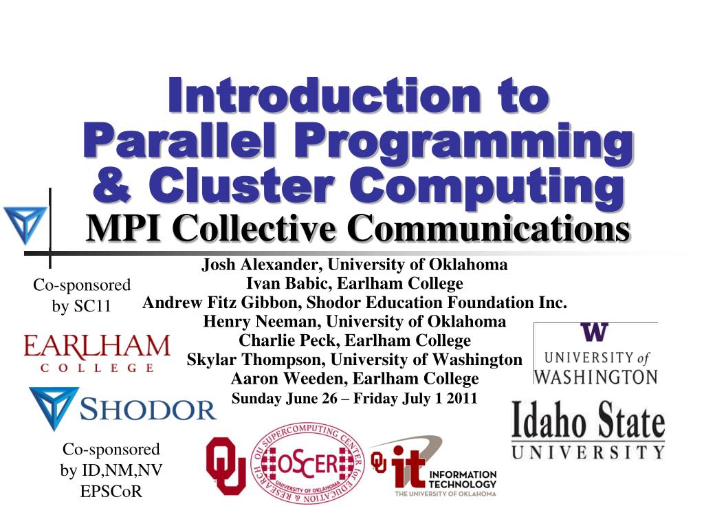 Ppt Introduction To Parallel Programming And Cluster Computing Mpi 9217