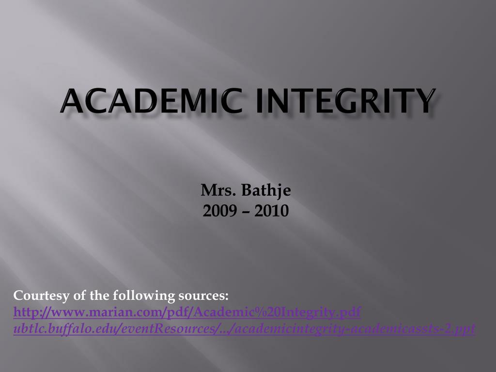 PPT - Academic Integrity PowerPoint Presentation, free download - ID ...