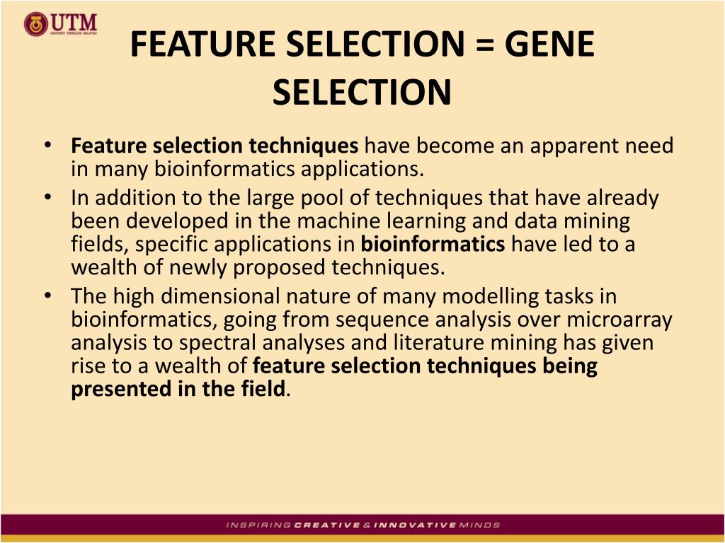 PPT - FEATURE SELECTION = GENE SELECTION PowerPoint Presentation, free ...
