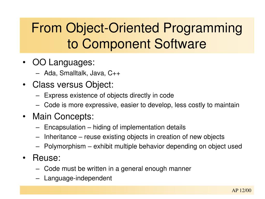PPT - From Object-Oriented Programming to Component Software PowerPoint Presentation - ID:4373011
