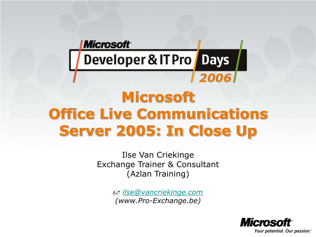 PPT - Microsoft Office Live Communications Server 2005: In Close Up ...