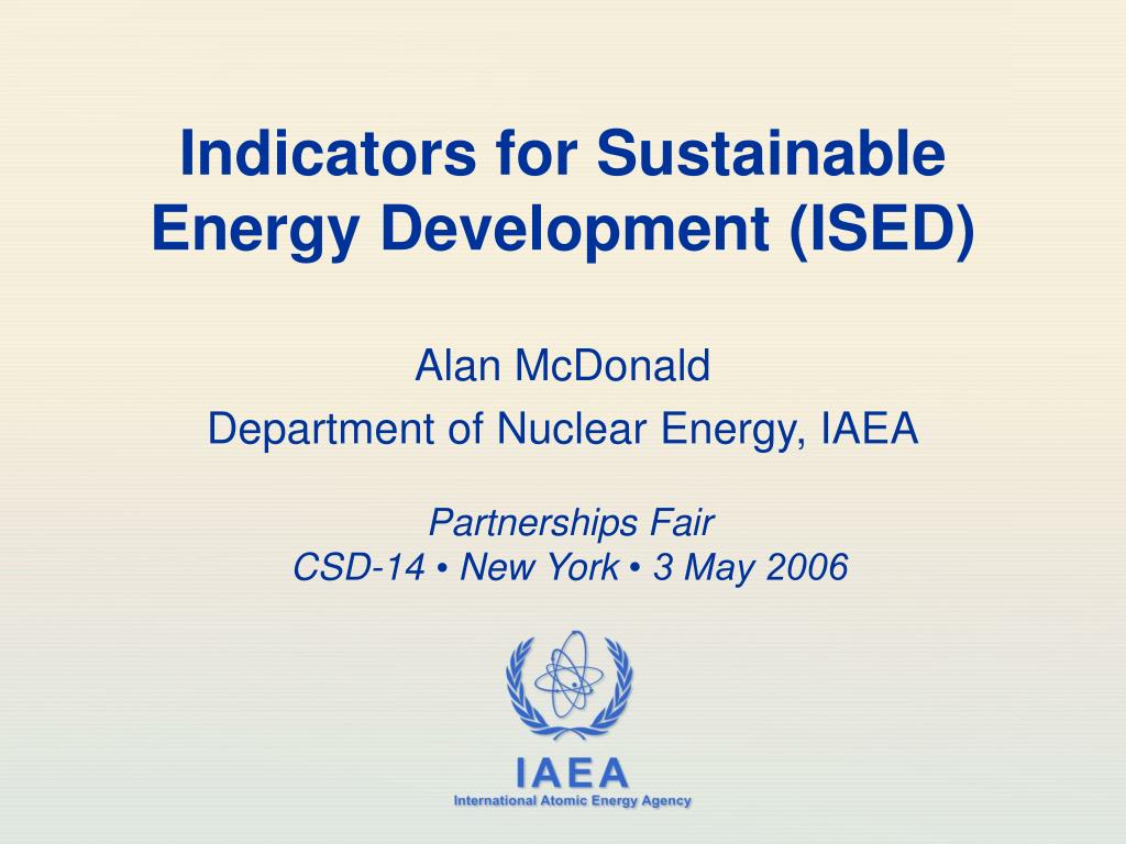 PPT - Indicators for Sustainable Energy Development (ISED) PowerPoint ...