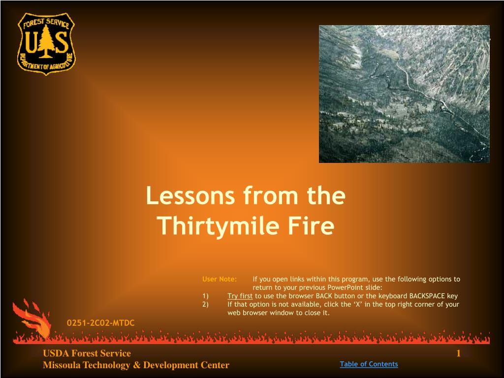 PPT - Lessons from the Thirtymile Fire PowerPoint Presentation, free ...
