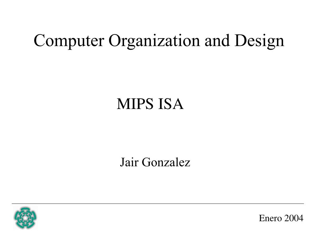 PPT - Computer Organization and Design PowerPoint Presentation, free ...