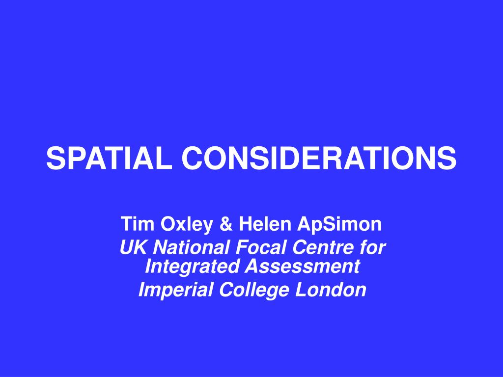 PPT - SPATIAL CONSIDERATIONS PowerPoint Presentation, free download ...