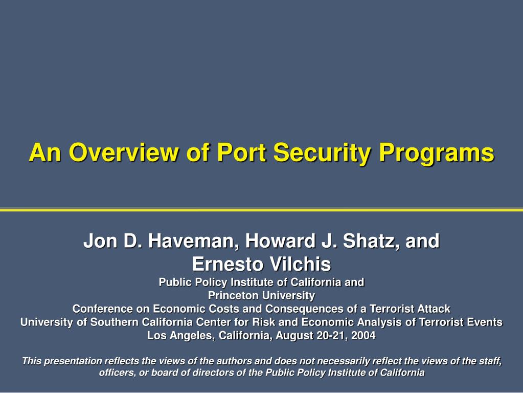 PPT - An Overview of Port Security Programs PowerPoint Presentation, free download - ID:4378475