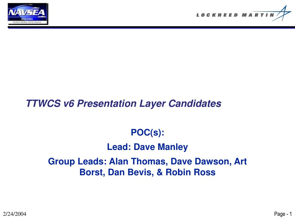 PPT - TTWCS v6 Presentation Layer Candidates PowerPoint Presentation ...