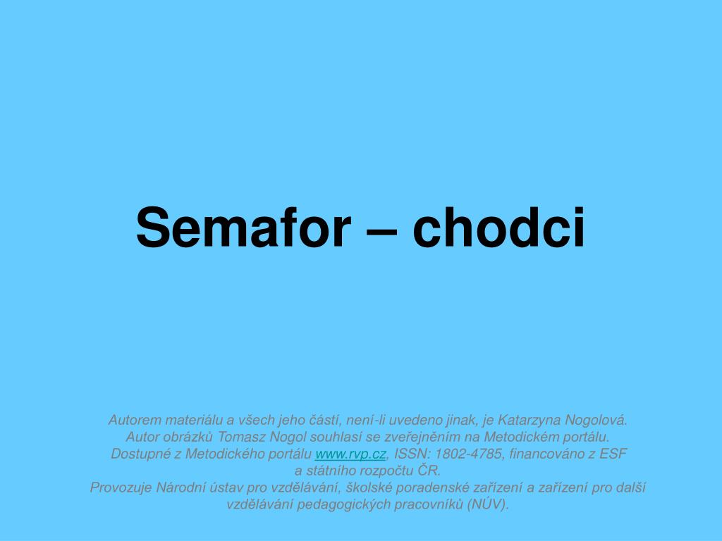 PPT - Semafor – chodci PowerPoint Presentation, free download - ID:4379170