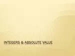 PPT - Integers and Absolute Values PowerPoint Presentation, free ...