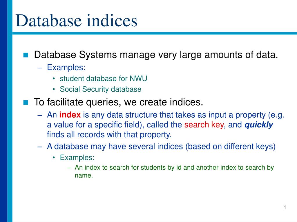 PPT - Database indices PowerPoint Presentation, free download - ID:4387775