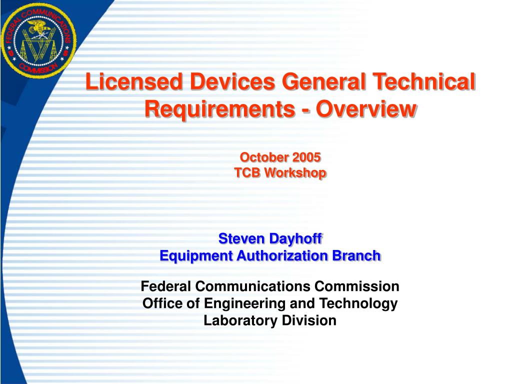 PPT - Licensed Devices General Technical Requirements - Overview ...