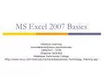 PPT - MS Excel Basics PowerPoint Presentation, free download - ID:9696031