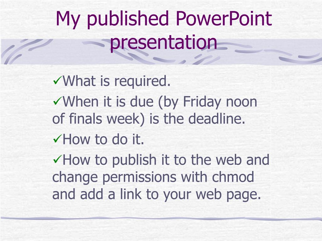 PPT - My published PowerPoint presentation PowerPoint Presentation ...