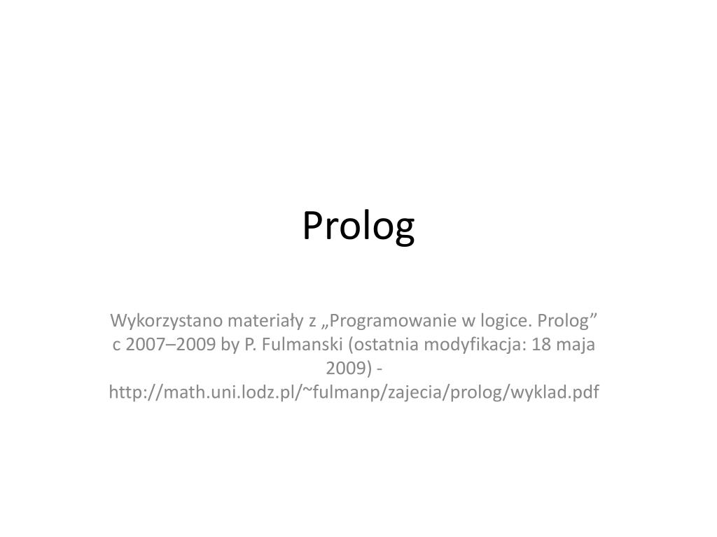 PPT - Prolog PowerPoint Presentation, free download - ID:4393621