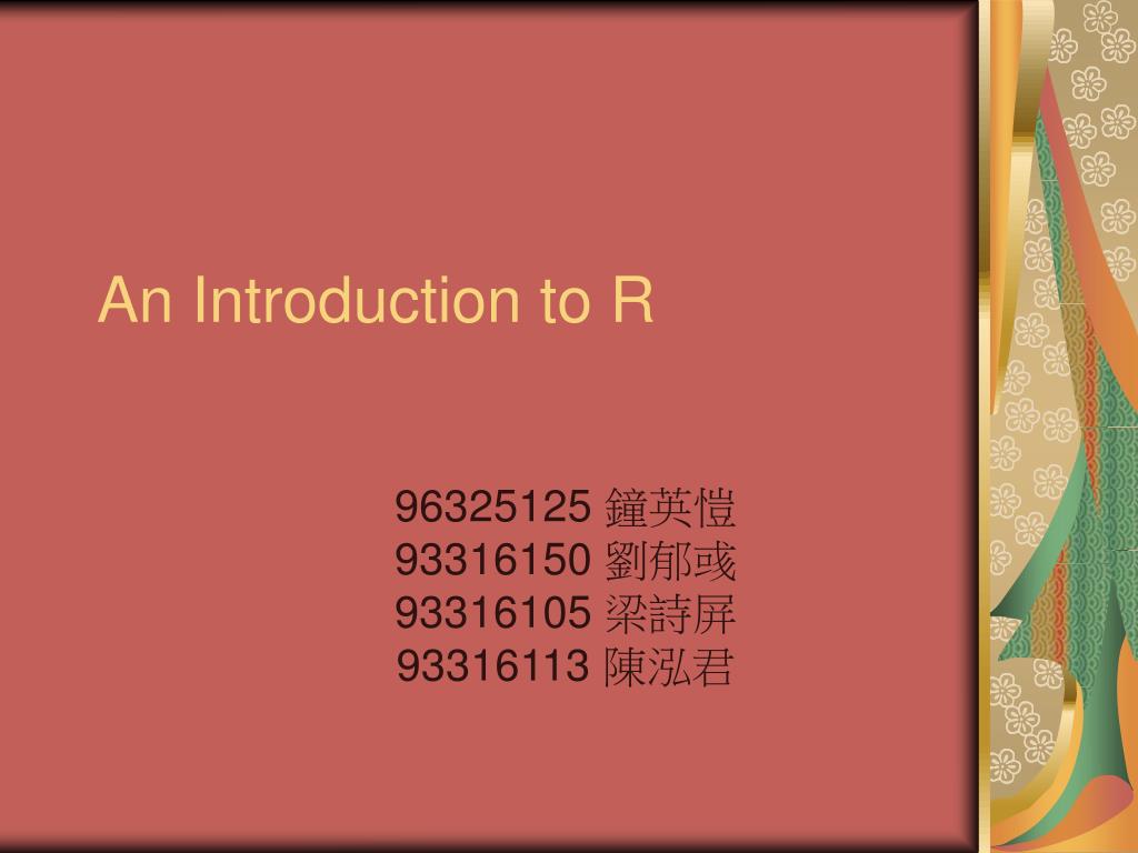 PPT - Introduction to R: Statistics, Data Handling & Programming PowerPoint Presentation - ID ...