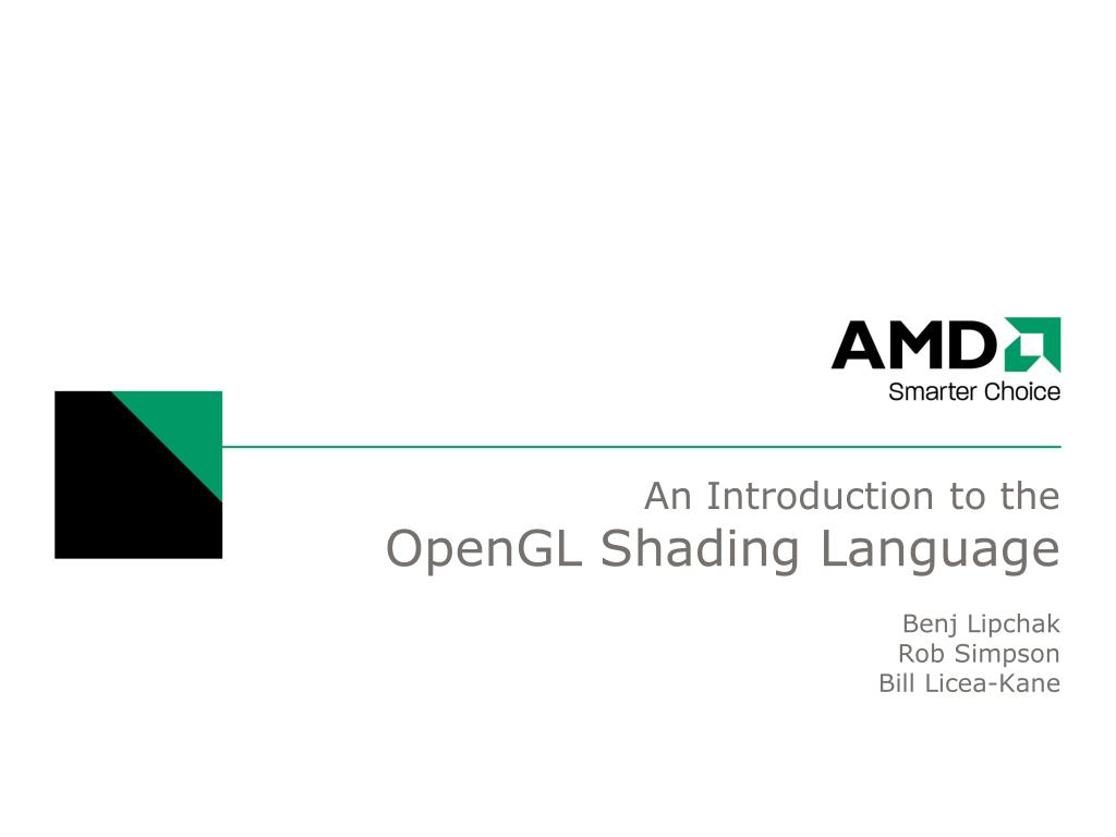 PPT - An Introduction to the OpenGL Shading Language PowerPoint Presentation - ID:4395296