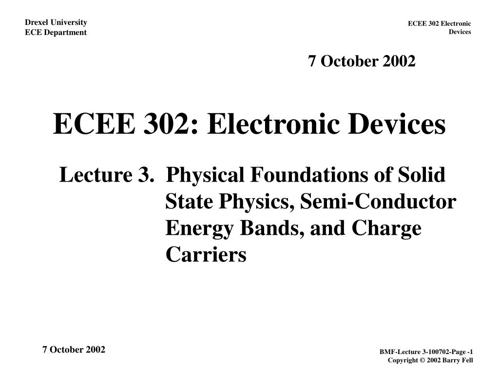 PPT - ECEE 302: Electronic Devices PowerPoint Presentation, free ...