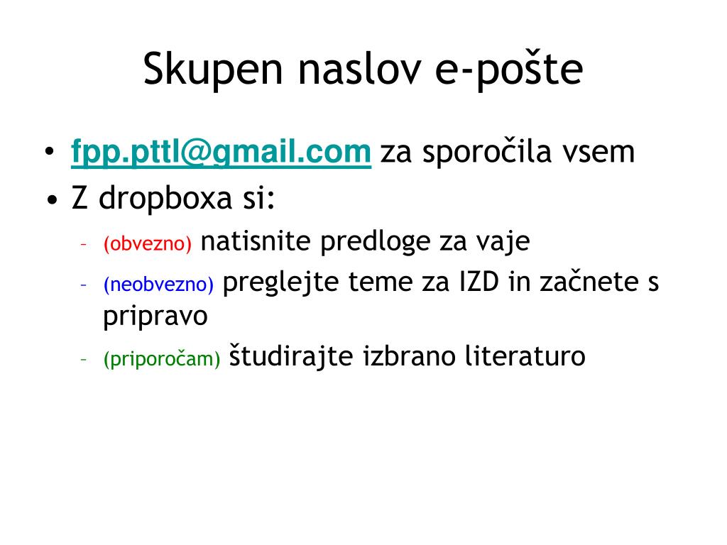 PPT - Skupen naslov e-pošte PowerPoint Presentation, free download - ID ...
