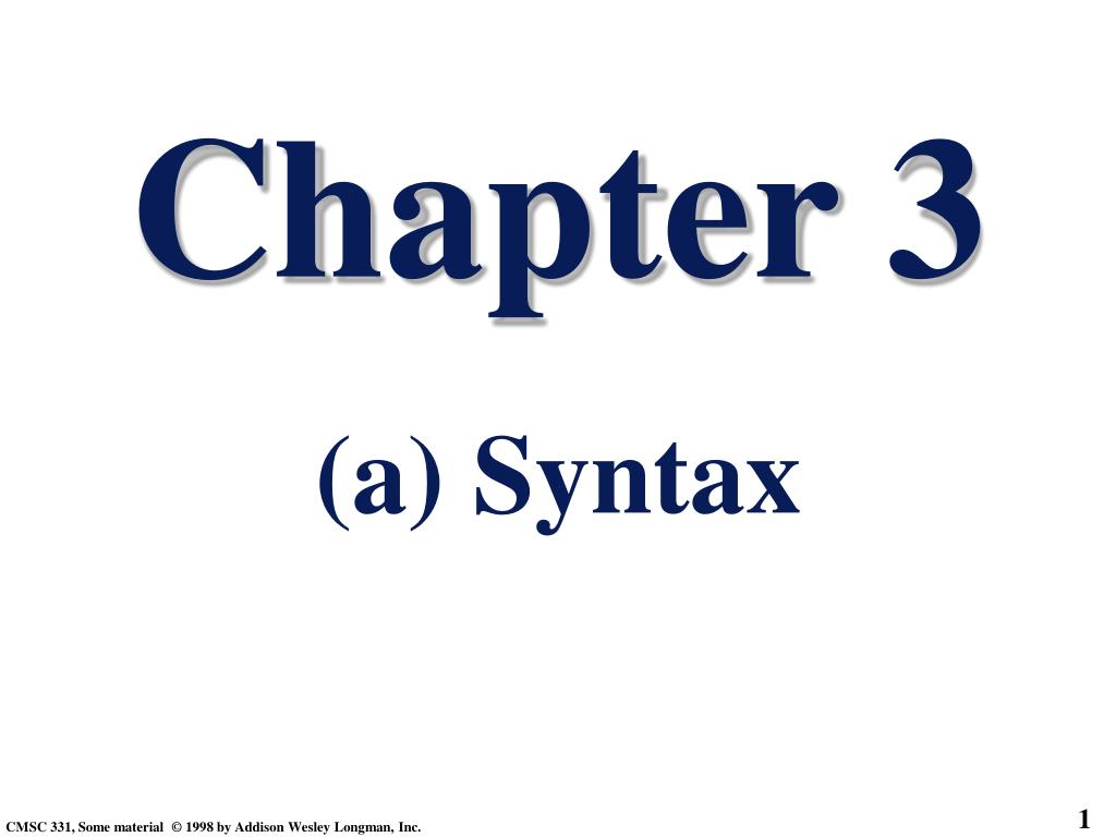 PPT - Chapter 3 (a) Syntax PowerPoint Presentation, free download - ID ...