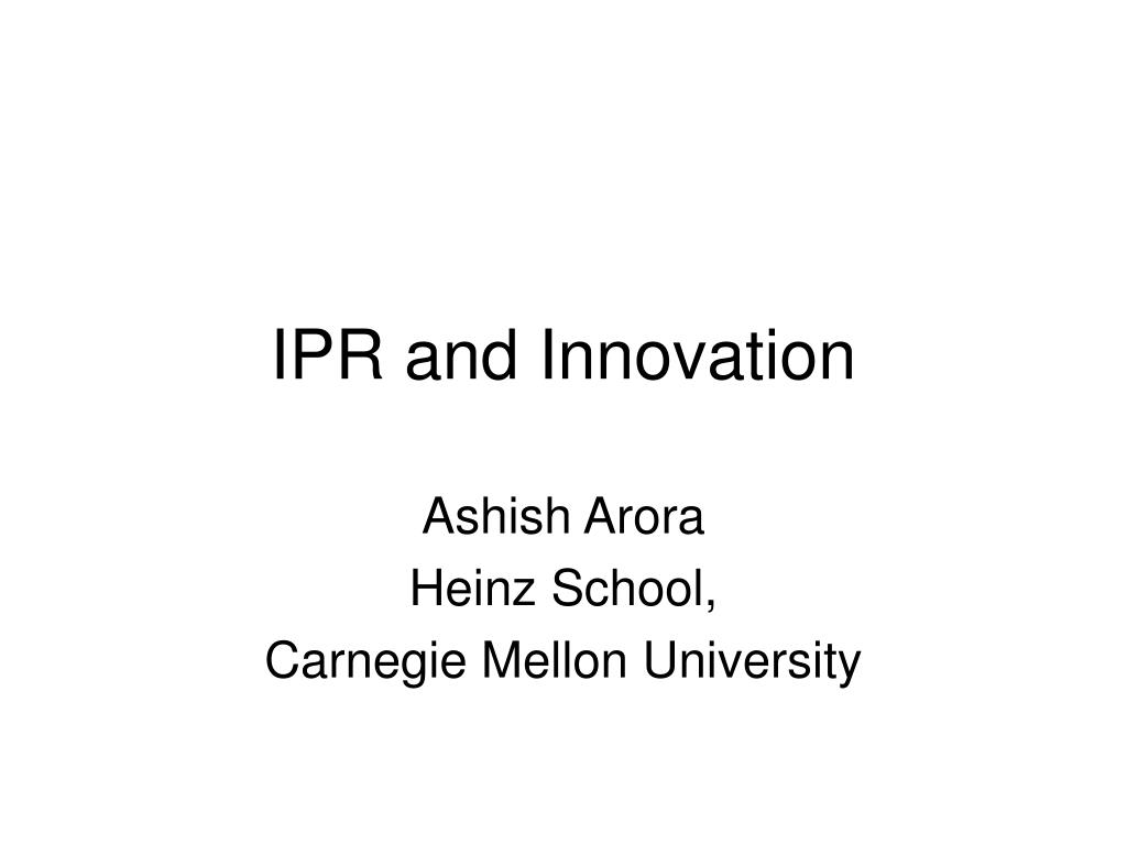 PPT - IPR and Innovation PowerPoint Presentation, free download - ID ...