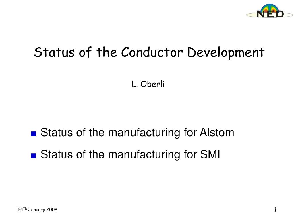 PPT - Conductor Development Update: Alstom and SMI Progress PowerPoint ...
