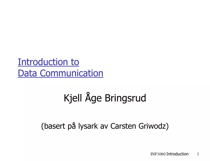 PPT Introduction To Data Communication PowerPoint Presentation Free
