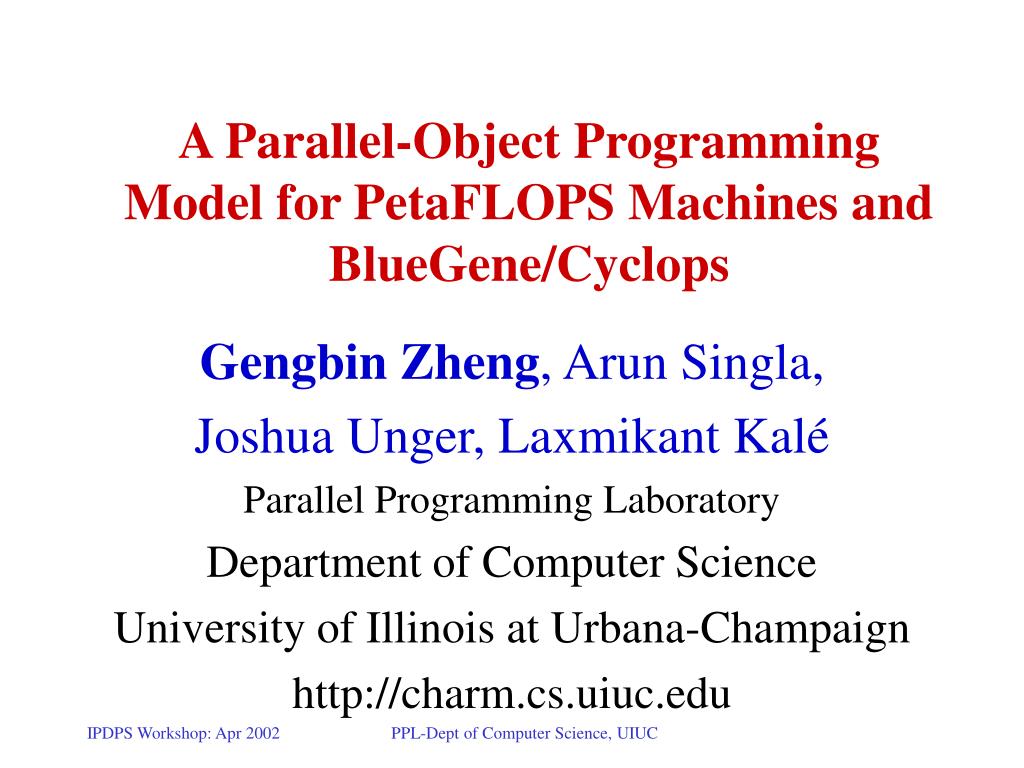 PPT - A Parallel-Object Programming Model for PetaFLOPS Machines and ...