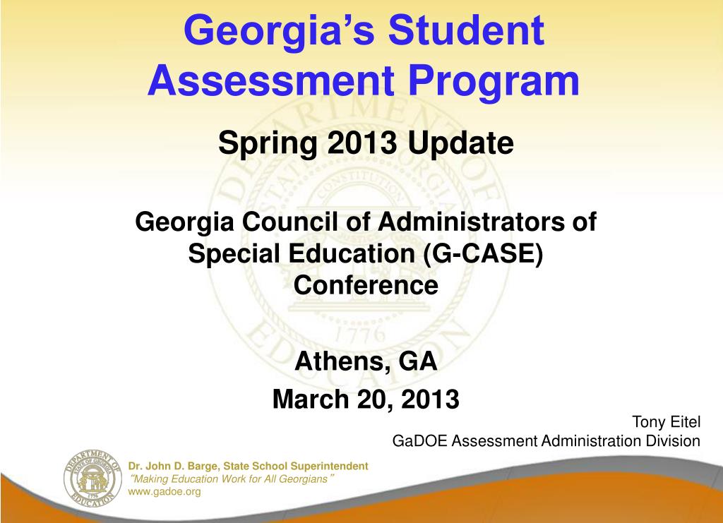 PPT - Georgia’s Student Assessment Program PowerPoint Presentation ...