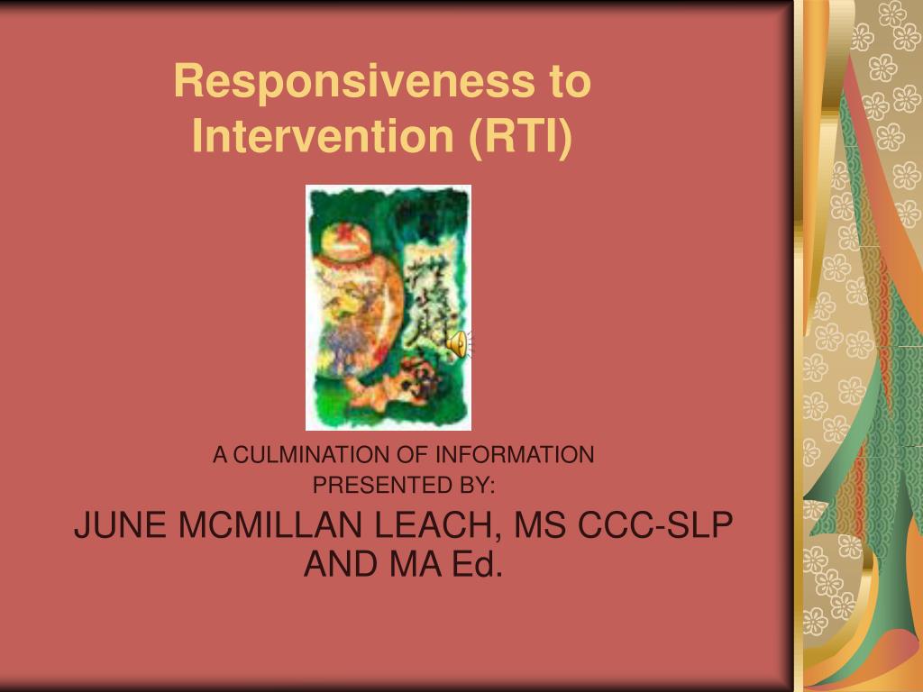 PPT - Responsiveness to Intervention (RTI) PowerPoint Presentation ...