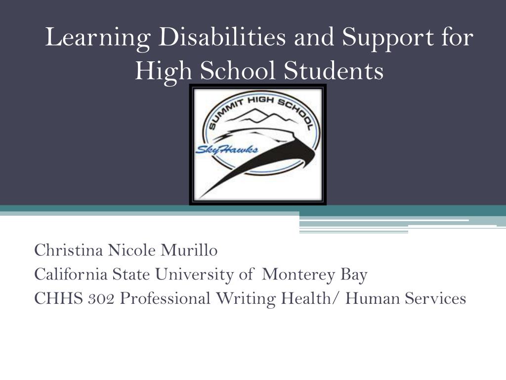 PPT - Enhancing Support for High School Students with Learning ...