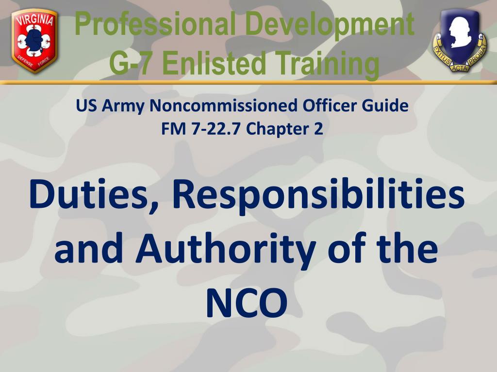 PPT - Duties, Responsibilities and Authority of the NCO PowerPoint ...