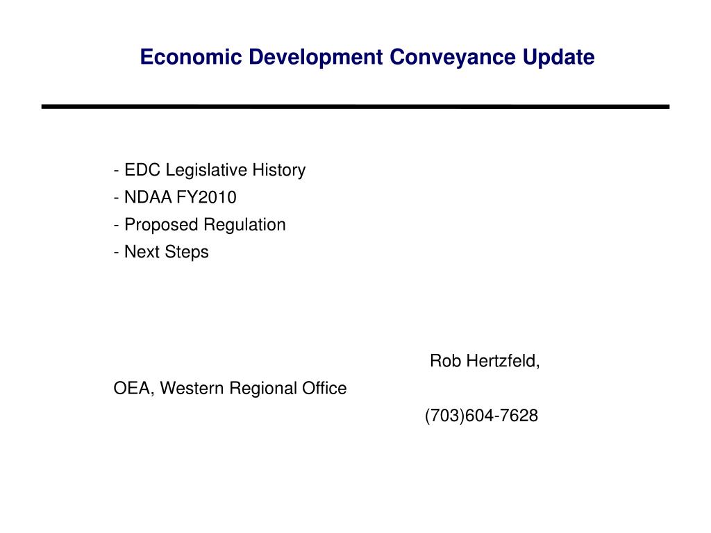 PPT - Economic Development Conveyance Update PowerPoint Presentation ...
