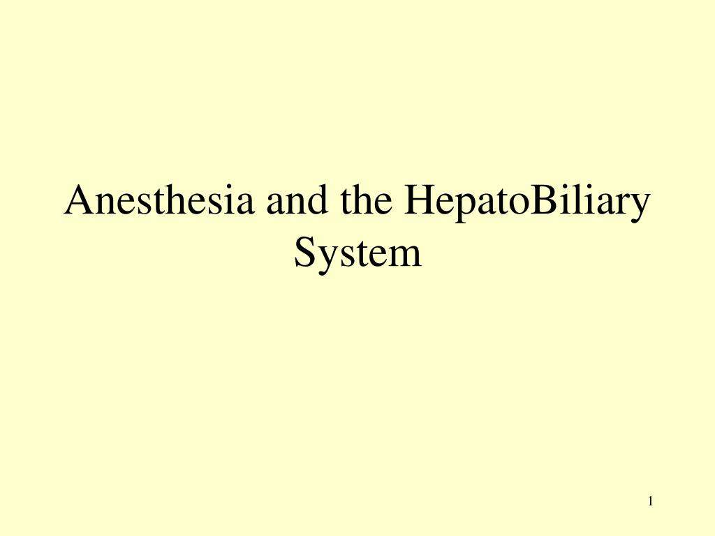 PPT - Anesthesia and the HepatoBiliary System PowerPoint Presentation ...