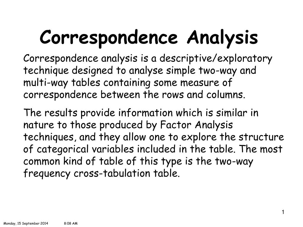PPT - Correspondence Analysis PowerPoint Presentation, free download ...