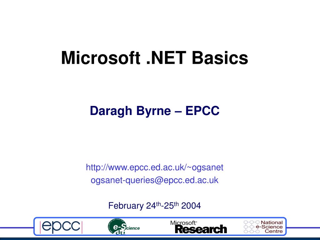 PPT - Microsoft .NET Basics PowerPoint Presentation, free download - ID ...