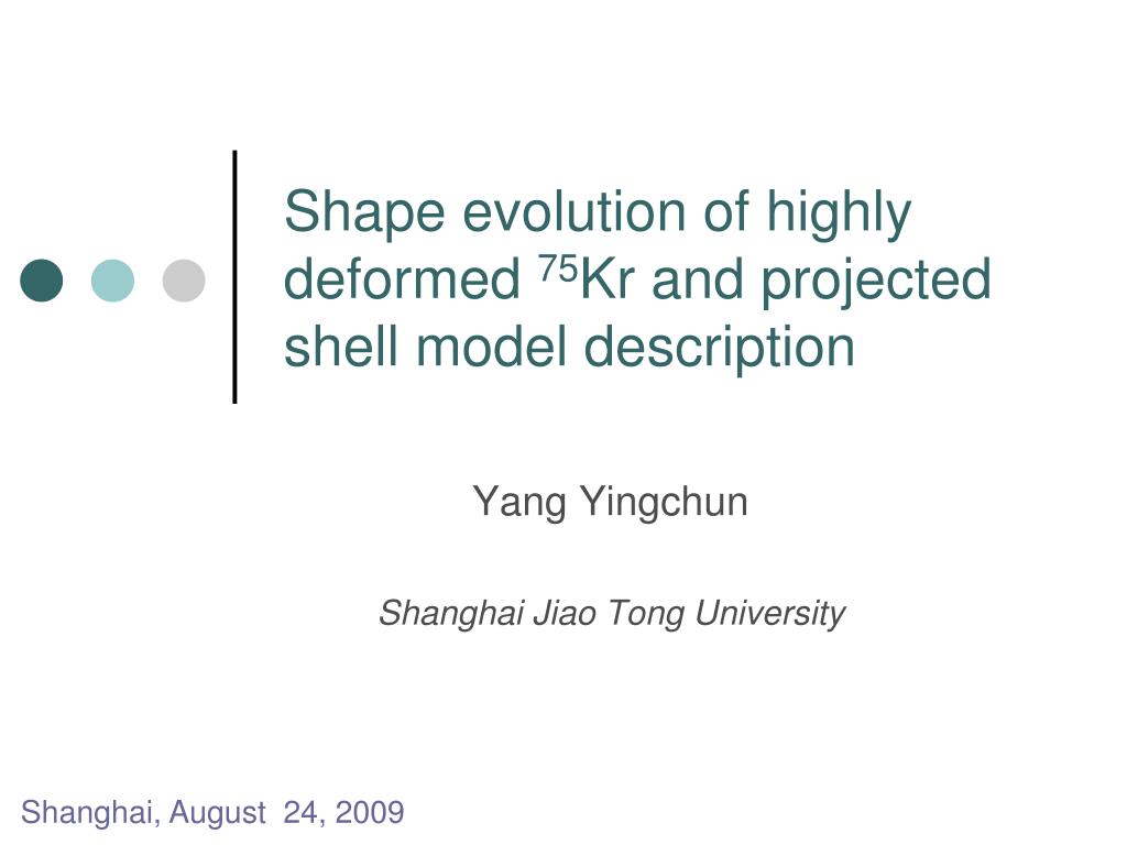 PPT - Shape evolution of highly deformed 75 Kr and projected shell ...